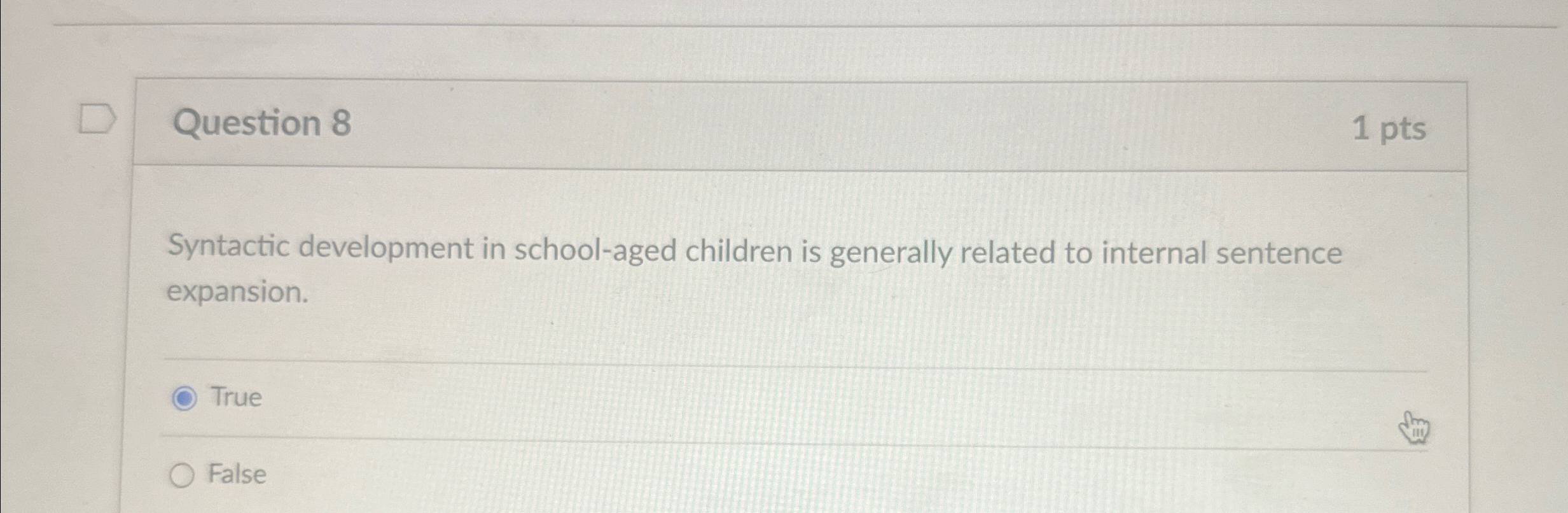 Solved Question 81 ﻿ptsSyntactic development in school-aged | Chegg.com