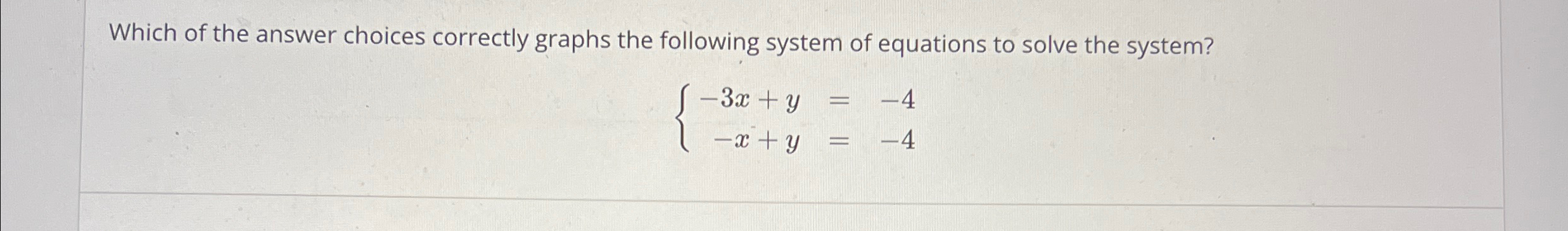 Solved Which of the answer choices correctly graphs the | Chegg.com