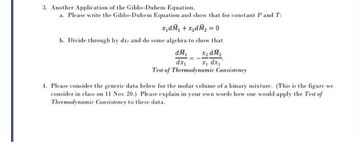 Solved 3. Another Application of the Gibbs-Duhem Equation. | Chegg.com Solved 3. Another Application of the Gibbs-Duhem Equation. | Chegg.com