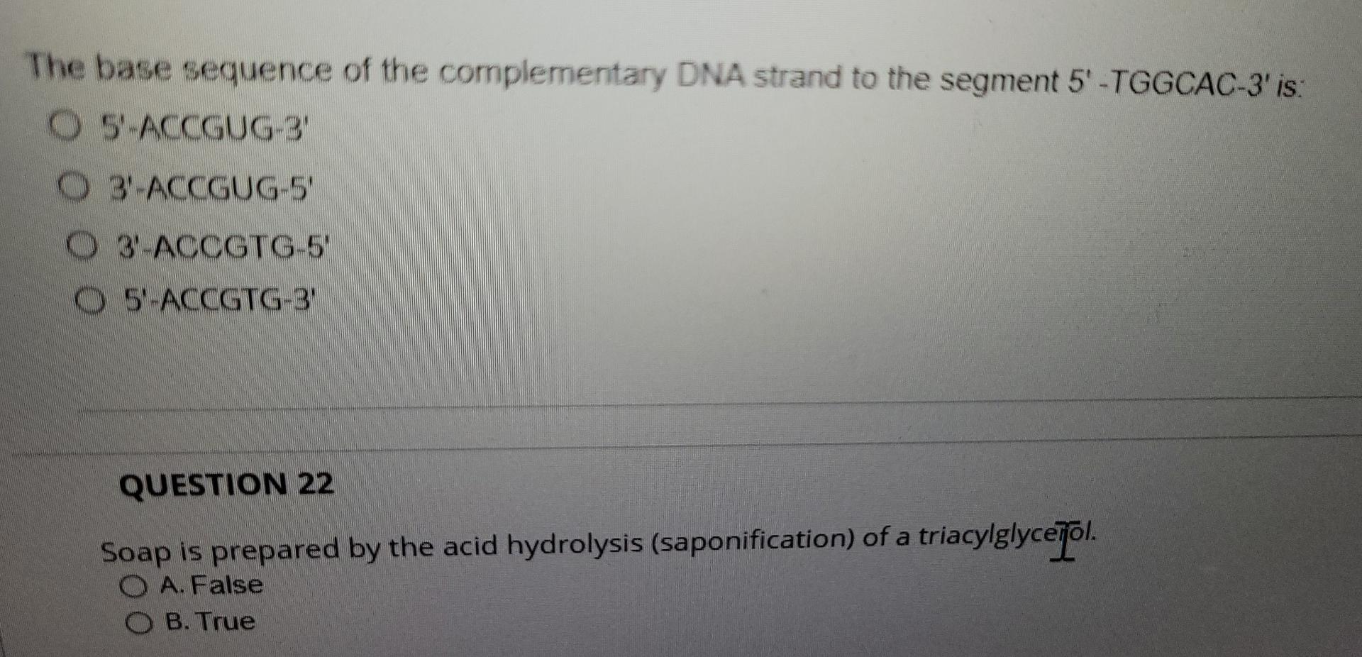 Solved The base sequence of the complementary DNA strand to | Chegg.com