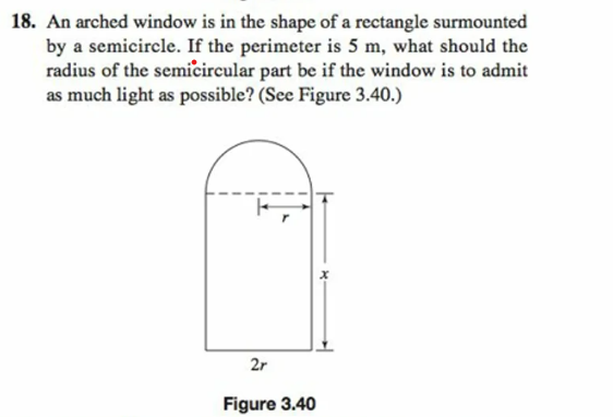 An arched window is in the shape of a rectangle | Chegg.com