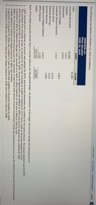Solved CALCULATOR PULL SCREEN PRINTER VERSION The following | Chegg.com