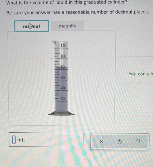 Solved What is the volume of liquid in this graduated | Chegg.com