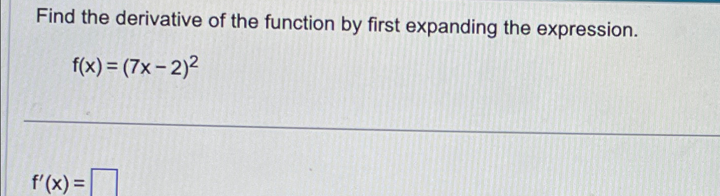Solved Find the derivative of the function by first | Chegg.com