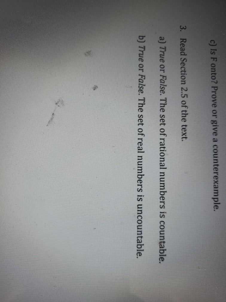Solved c) Is Fonto? Prove or give a counterexample. 3. Read | Chegg.com