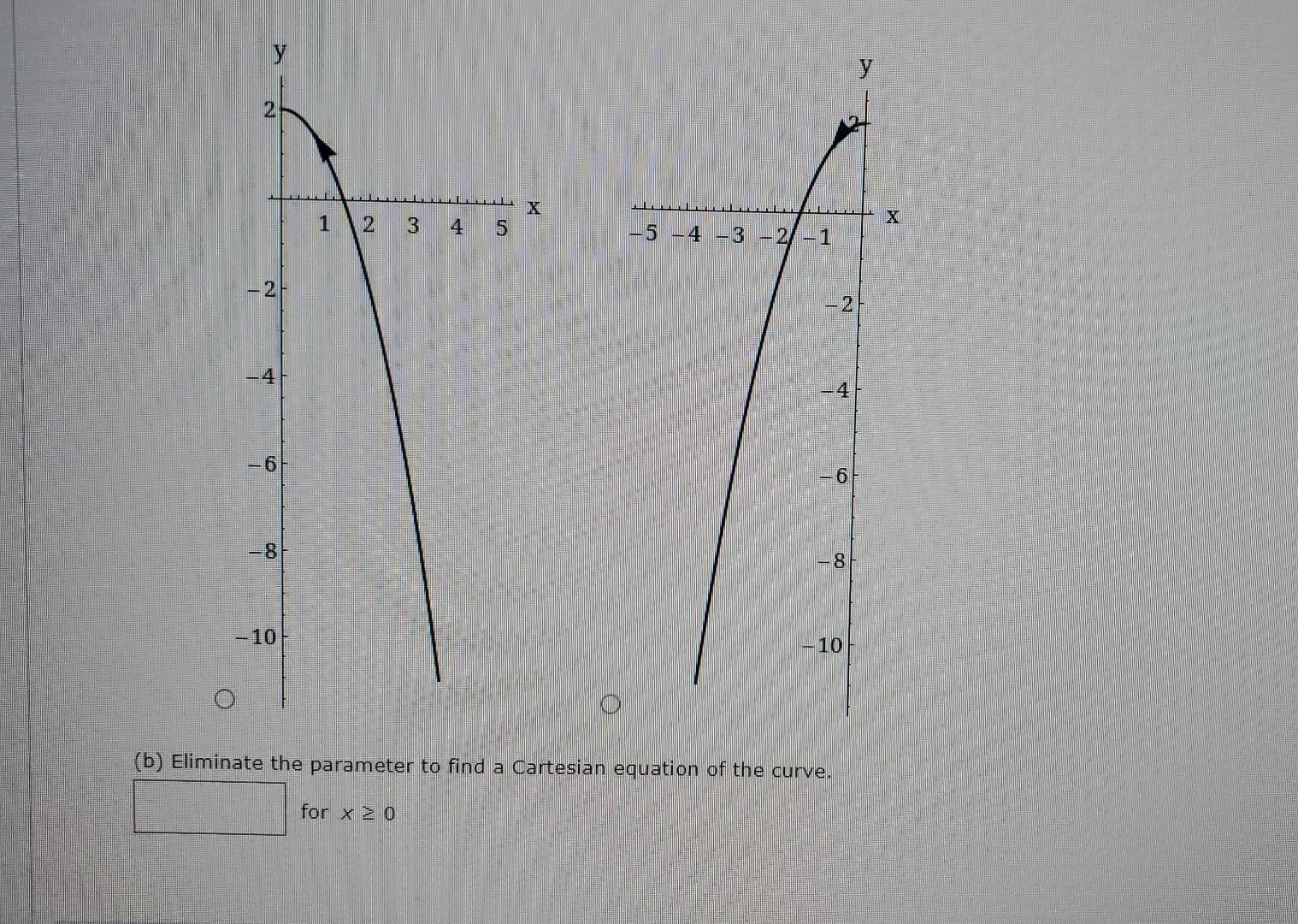 Solved (b) Eliminate the parameter to find a Cartesian | Chegg.com