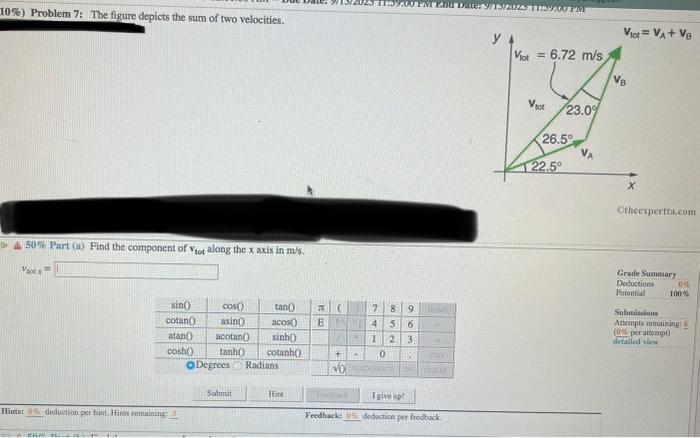 Solved 2 parts Problem 7: The figure depicts the sum of two | Chegg.com