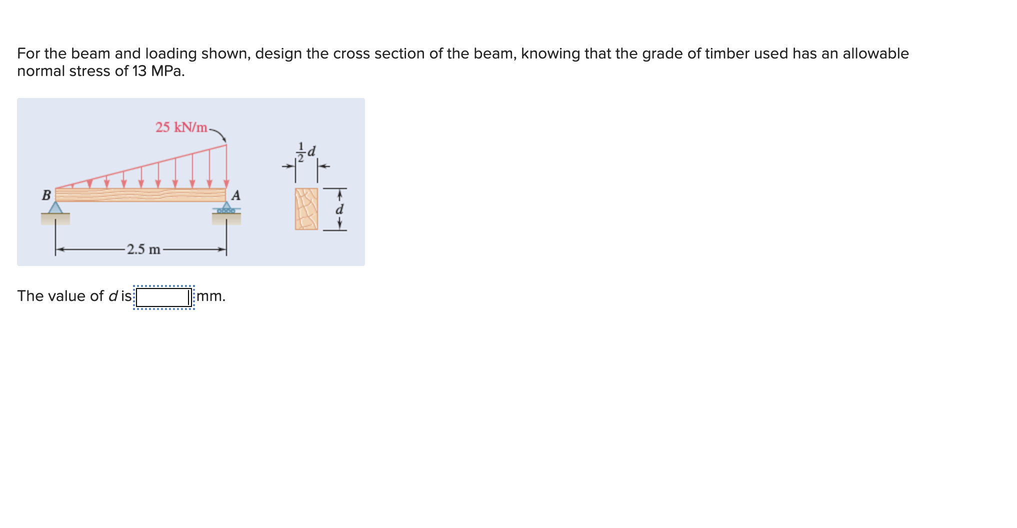 Solved For the beam and loading shown, design the cross | Chegg.com