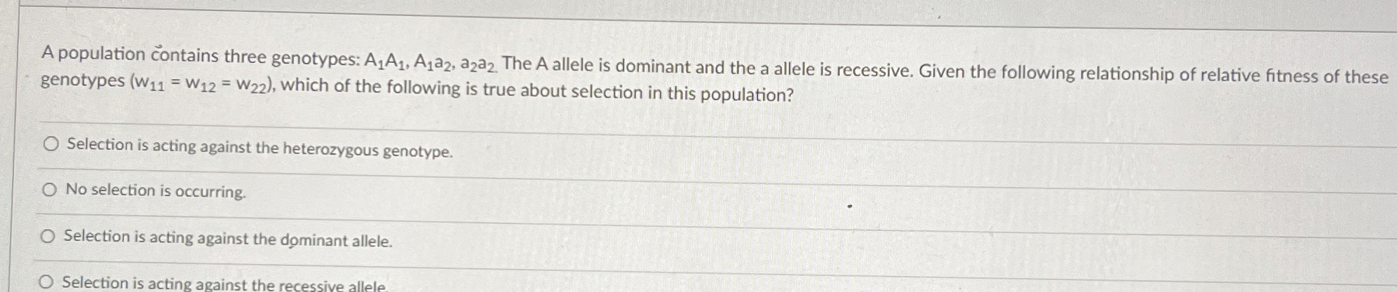 Solved A population contains three genotypes: | Chegg.com