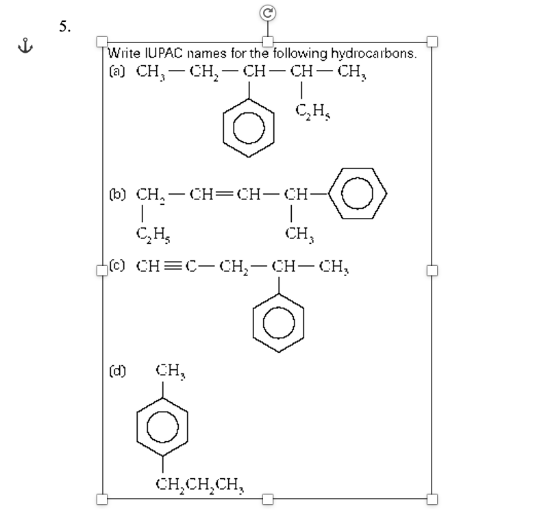 Solved Write IUPAC names for the following | Chegg.com