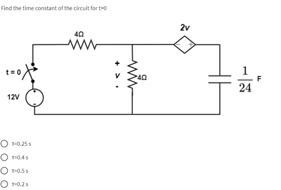 Solved Find the time constant of the circuit for | Chegg.com