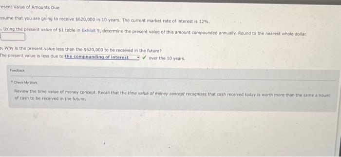 Solved esent Value of Amounts Due isume that you are going | Chegg.com