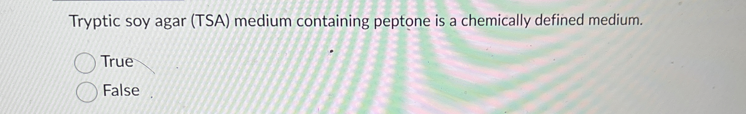 Solved Tryptic soy agar (TSA) ﻿medium containing peptone is | Chegg.com