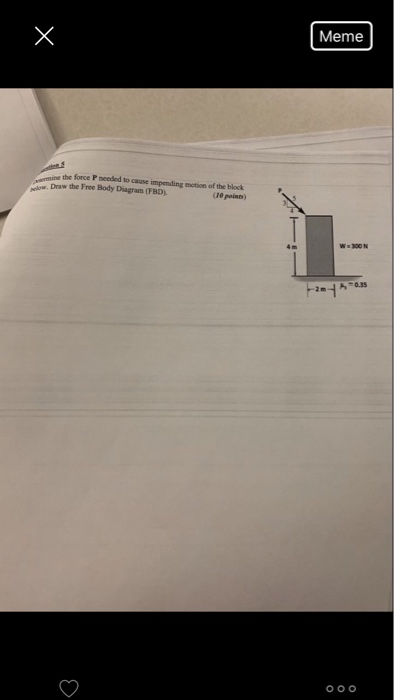 Solved Meme the force Peeded to impending motion of the | Chegg.com
