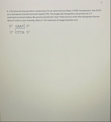 Solved 59. (10) ﻿Draw the transposition mechenism for sen | Chegg.com