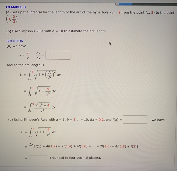 Solved EXAMPLE 3 (a) Set up the integral for the length of | Chegg.com