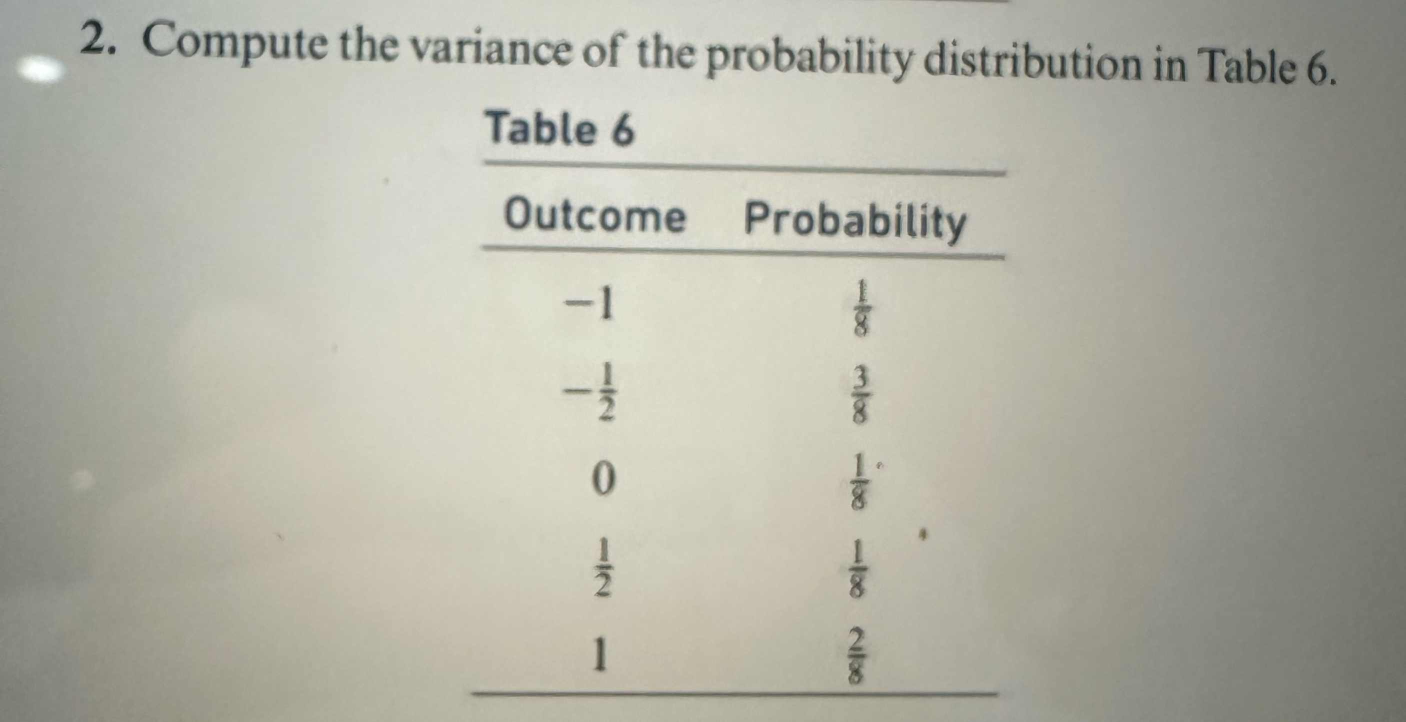 Solved Compute the variance of the probability distribution | Chegg.com