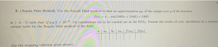 Solved 3. (Regula Falsi Method). Use the Regula Find method | Chegg.com