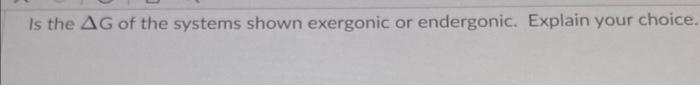 Solved Is the ΔG of the systems shown exergonic or | Chegg.com