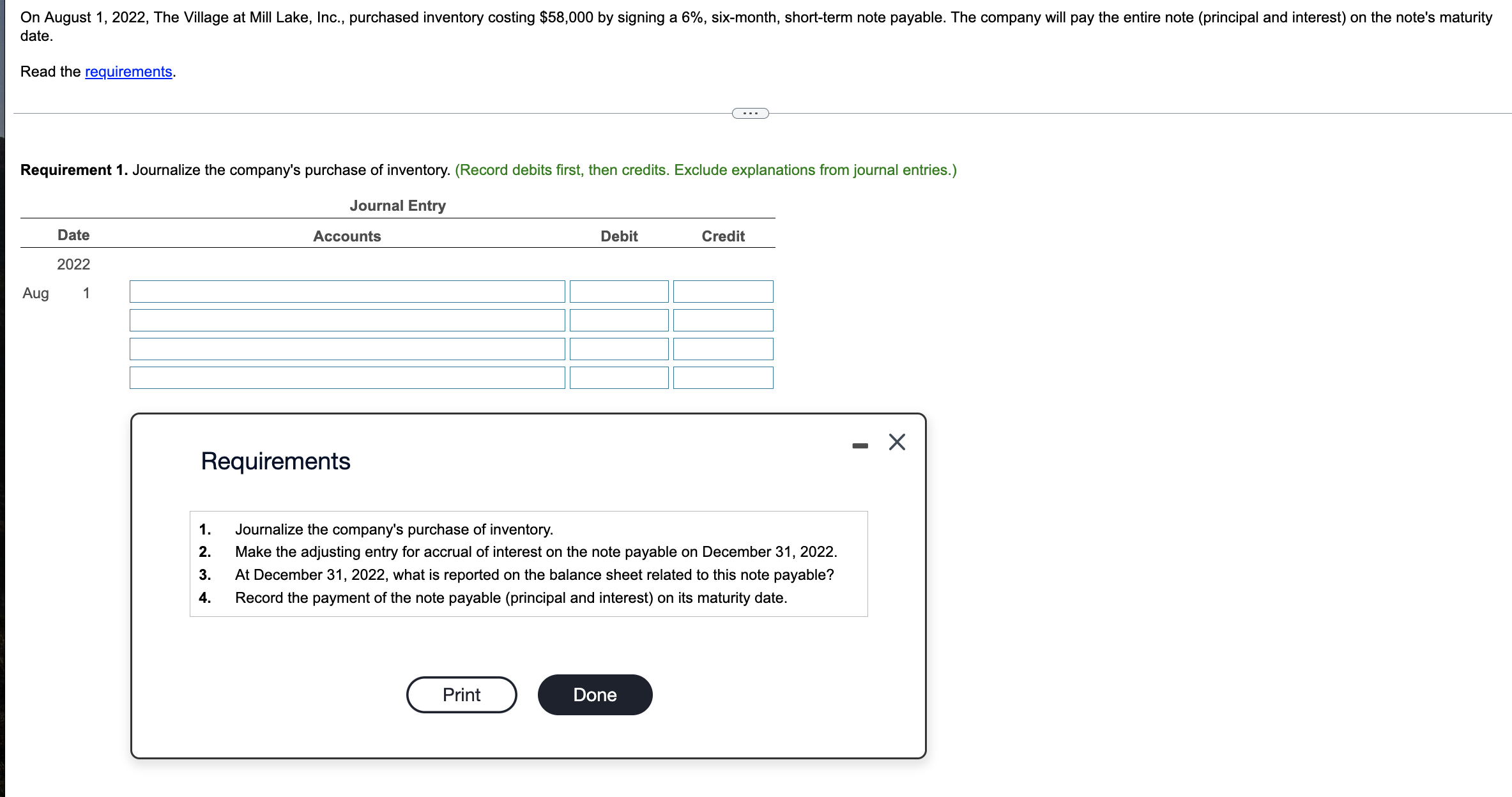 Solved date.Read the requirements.Requirement 1. ﻿Journalize | Chegg.com