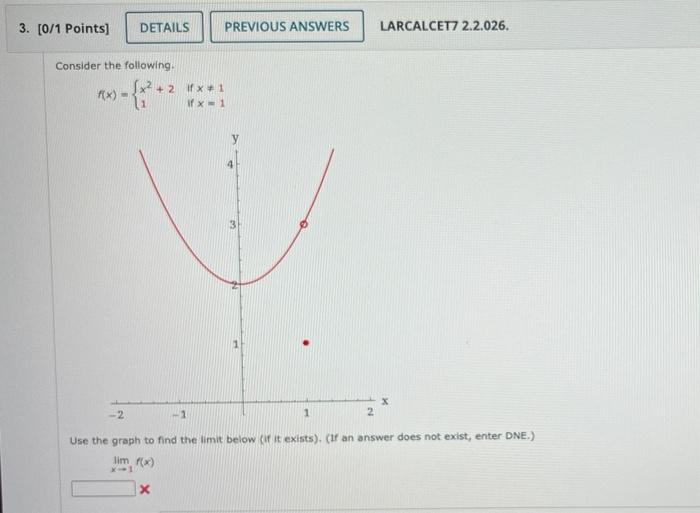 Solved 3. [O/1 Points] DETAILS PREVIOUS ANSWERS LARCALCET7 | Chegg.com