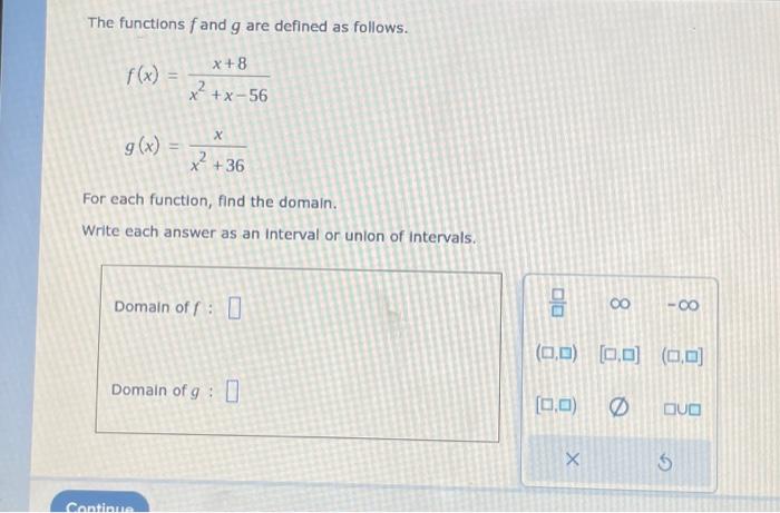 Solved The functions fand g are defined as follows. f(x) = g | Chegg.com