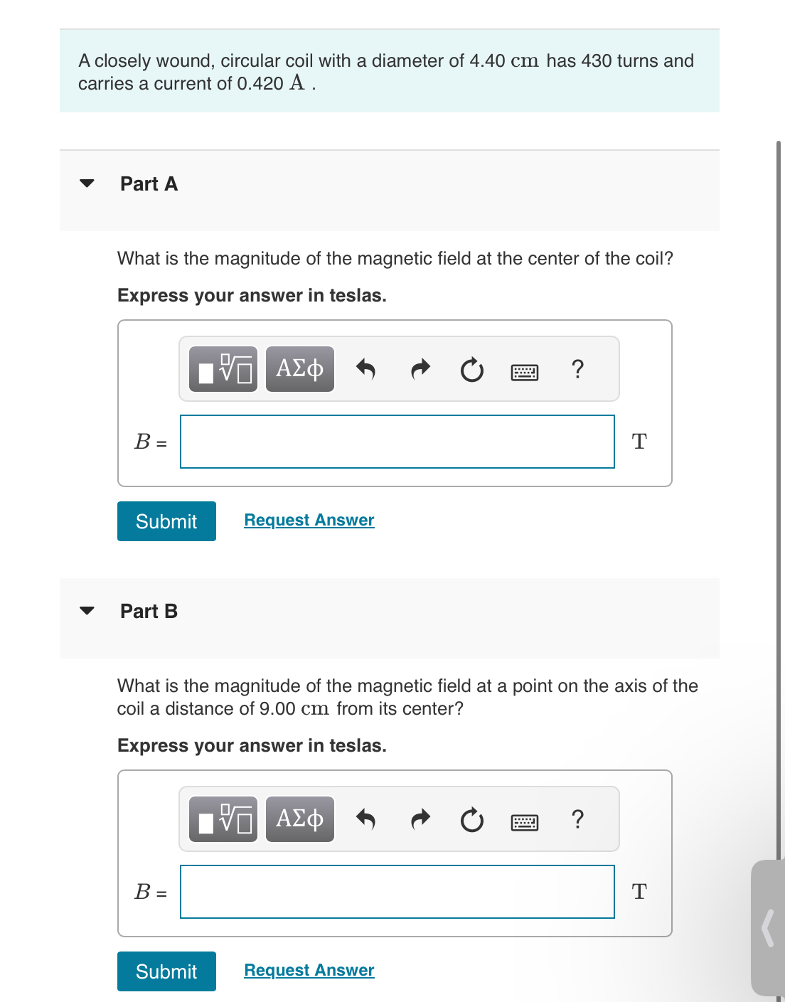 Solved A closely wound, circular coil with a diameter of | Chegg.com