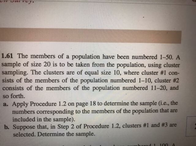 Solved 1.61 The members of a population have been numbered | Chegg.com