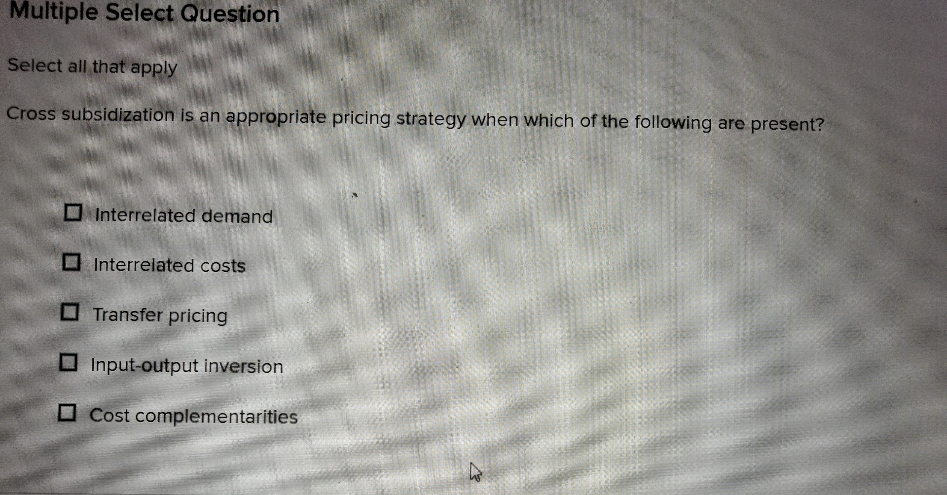 Solved Multiple Select QuestionSelect all that applyCross | Chegg.com