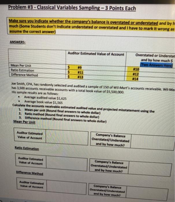 Solved Problem #3 - Classical Variables Sampling - 3 Points | Chegg.com