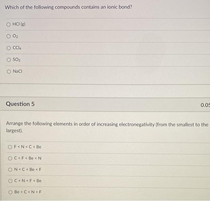 Solved Which of the following compounds contains an ionic | Chegg.com