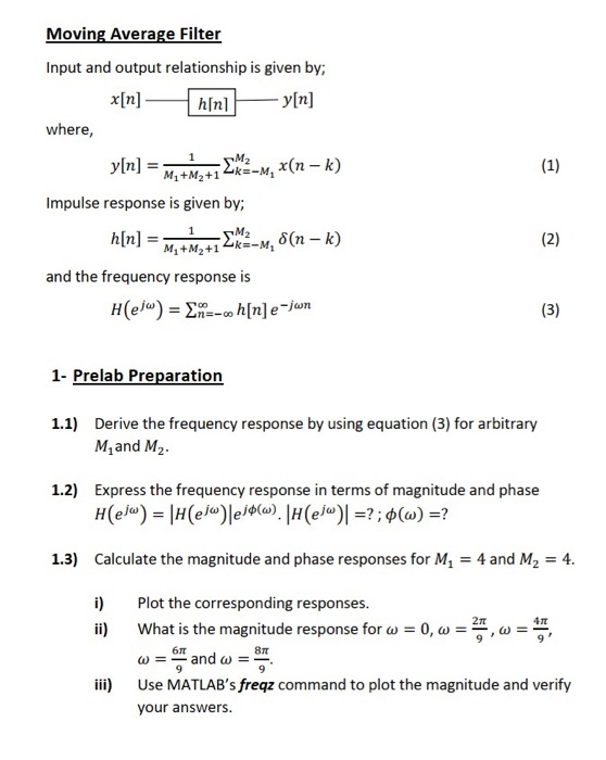 Solved Moving Average Filter Input and output relationship | Chegg.com