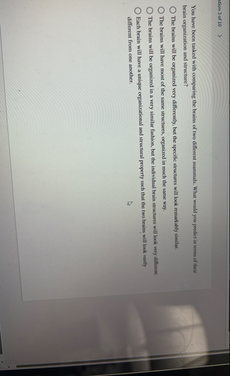 Solved stion 3 ﻿of 10You have been tasked with comparing the | Chegg.com
