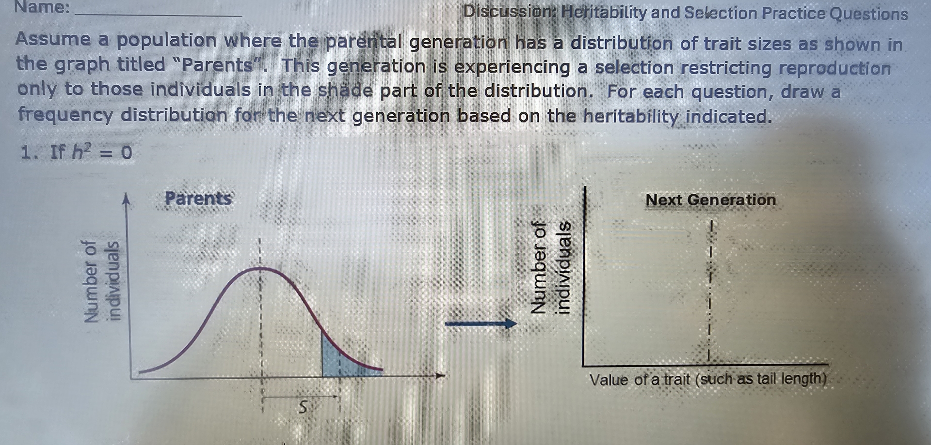 Solved Name: q, ﻿Discussion: Heritability and Selection | Chegg.com