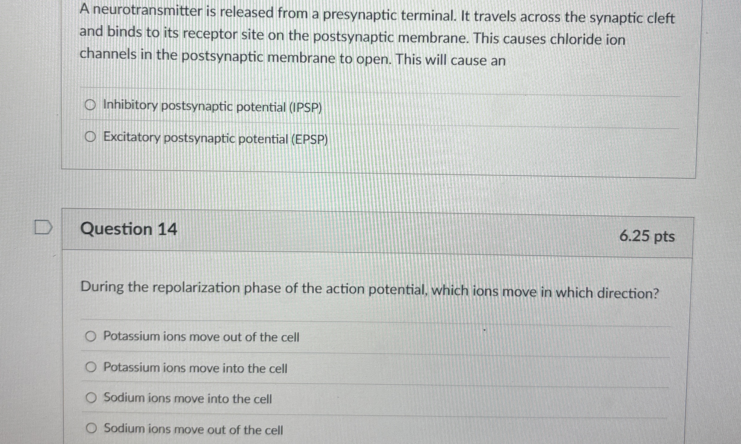 Solved A neurotransmitter is released from a presynaptic | Chegg.com