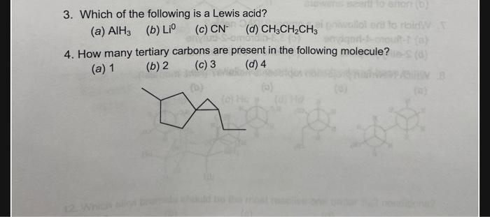 Solved 3. Which of the following is a Lewis acid? (a) AlH3 | Chegg.com