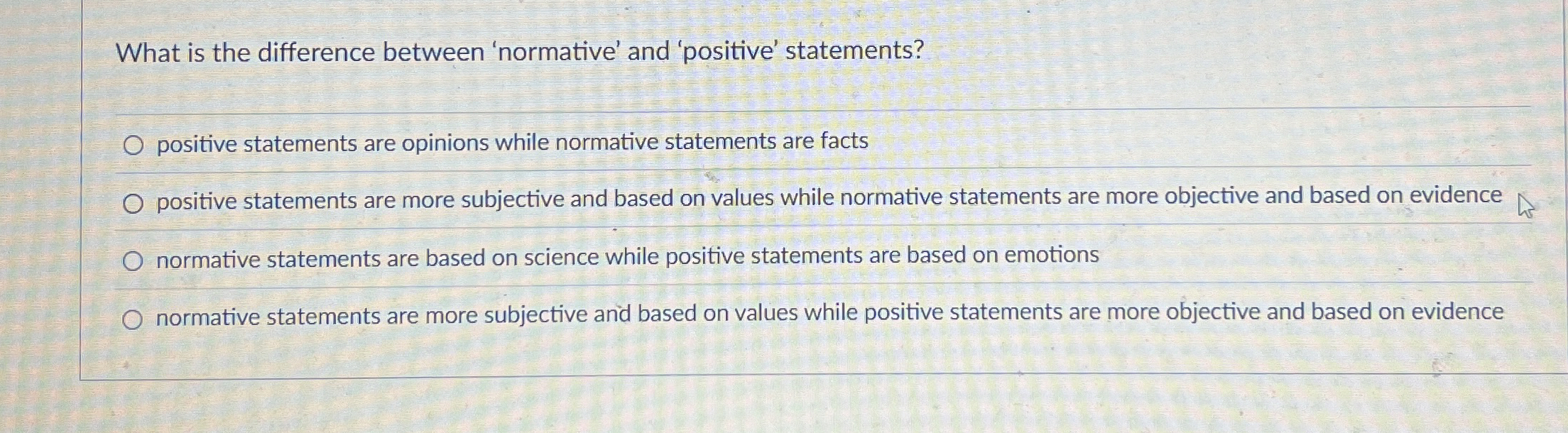 Solved What is the difference between 'normative' and | Chegg.com