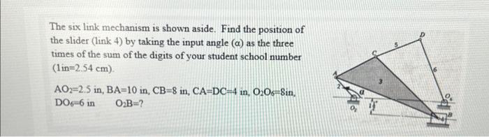Solved The six link mechanism is shown aside. Find the | Chegg.com