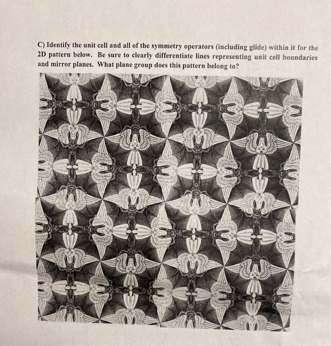 Solved C) Identify the unit cell and all of the symmetry | Chegg.com