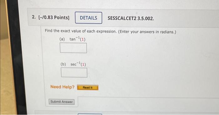 Solved Find the exact value of each expression. (Enter your | Chegg.com