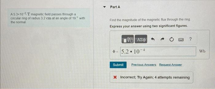 Solved A 53×10−2. T magnetic field passes through a circular | Chegg.com