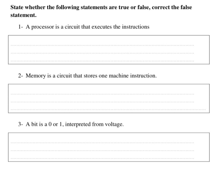 Solved State whether the following statements are true or | Chegg.com