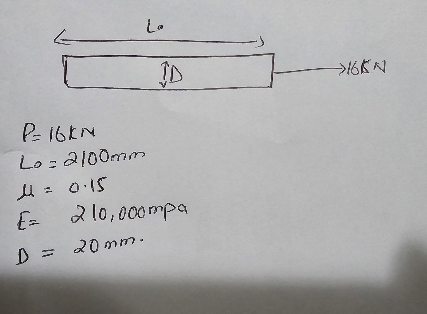 Solved Determine the extension in length?Also, find the | Chegg.com