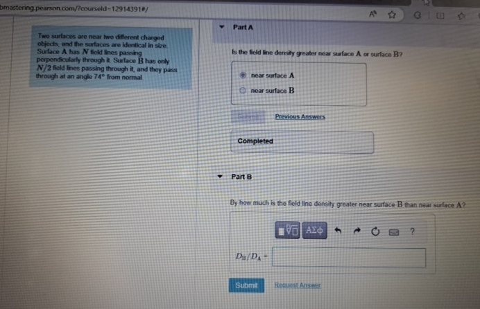 Solved Two surfaces are near two different charged objects, | Chegg.com
