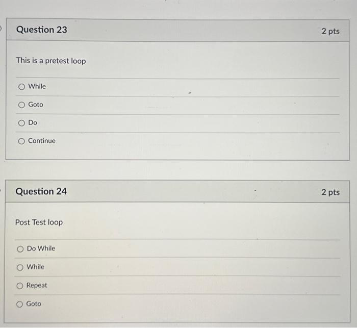 Solved This is a pretest loop While Goto Do Continue | Chegg.com