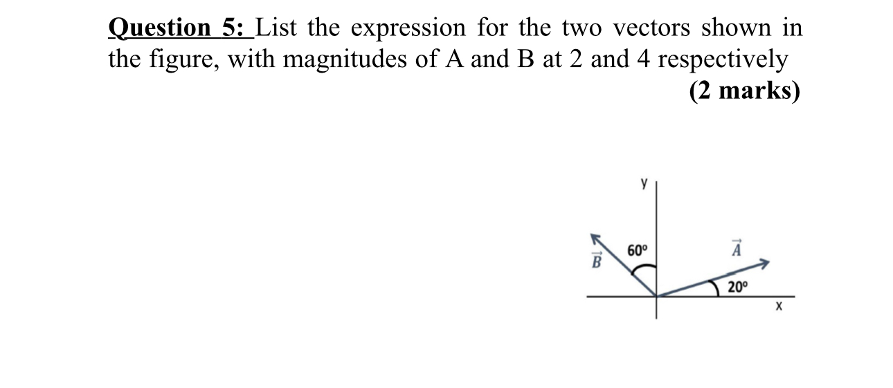 Solved Question 5: List the expression for the two vectors | Chegg.com
