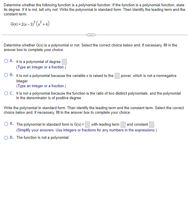 Solved Determine whether the following function is a | Chegg.com