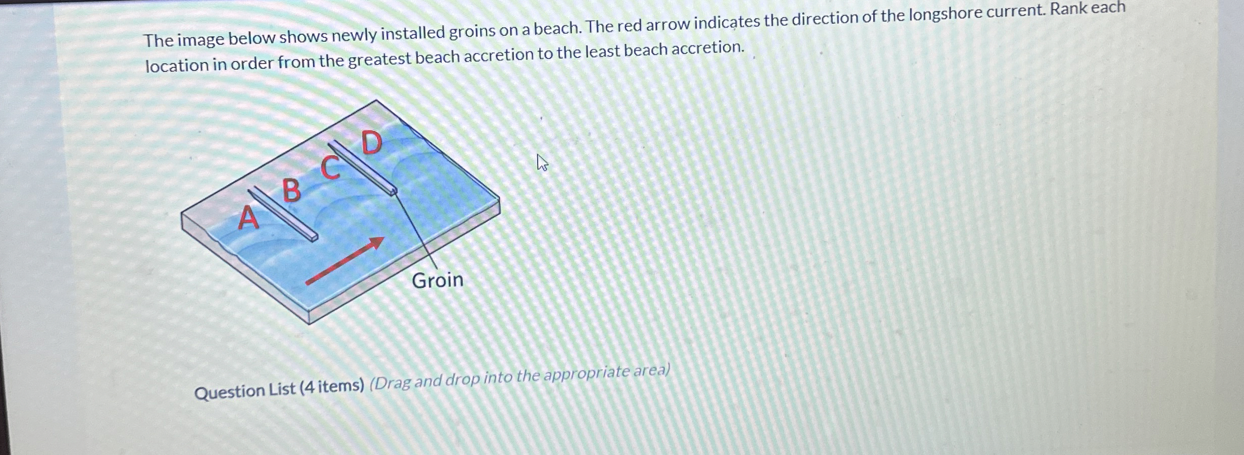 Solved The image below shows newly installed groins on a | Chegg.com