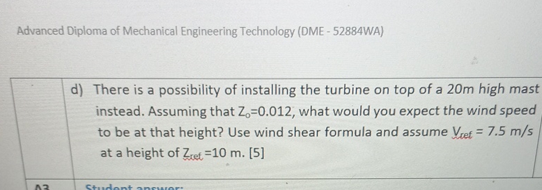 Solved Advanced Diploma of Mechanical Engineering Technology | Chegg.com