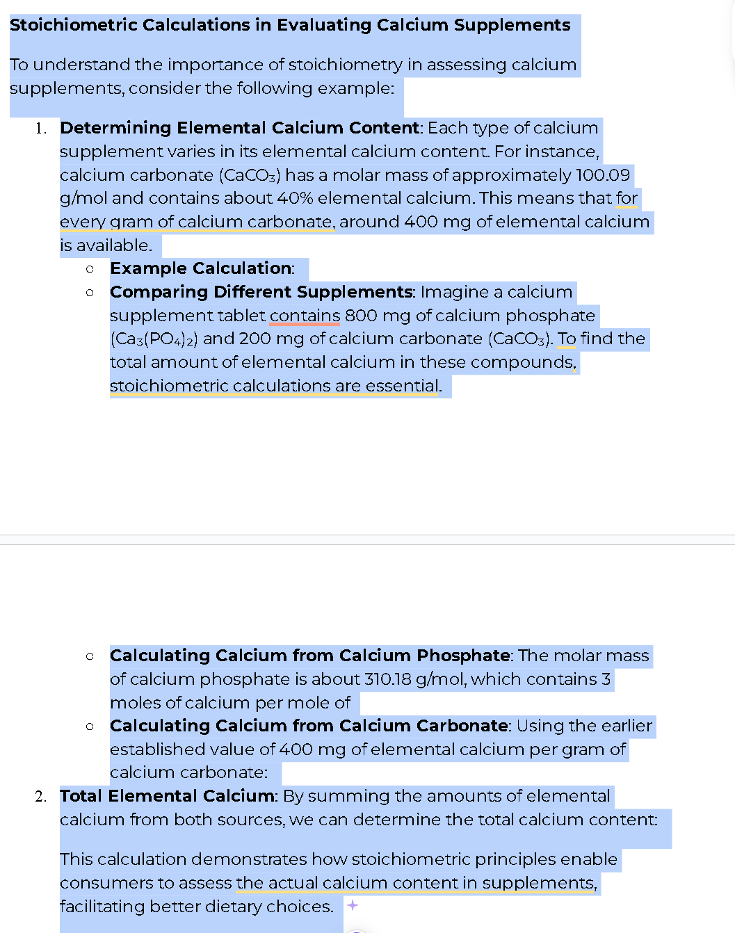 Solved Stoichiometric Calculations in Evaluating Calcium | Chegg.com
